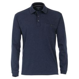 Langarm-Poloshirt Casamoda "Casamoda Polo-Shirt Langarm gestreift", Herren, Gr. 4XL, blau (mittleres dunkelblau), 62% Baumwolle, 38% Polyester, Shirts