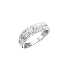 Fingerring ZEEme "925/- Sterling Silber rhodiniert Zirkonia" Fingerringe Gr. 054 (17,2), Silber 925 (Sterlingsilber), weiß (weiß, weiß) Damen