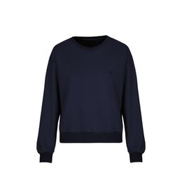 Sweatshirt TRIGEMA "TRIGEMA Dünnes Sweatshirt", Damen, Gr. XXL, blau (navy), 50% Baumwolle, 50% Polyester, Basic, Sweatshirts