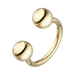 Fingerring Jobo "Kugel" Fingerringe Gr. 50, Silber 925 (Sterlingsilber), goldfarben Damen 925 Silber vergoldet