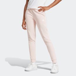 Sporthose adidas Sportswear "ESSENTIALS 3STREIFEN FRENCH TERRY CUFFED HOSE", Damen, Gr. L, N-Gr, rosa (sandy pink), Sweatware, Obermaterial: 100% Baumwolle, clean, sportlich, Hosen