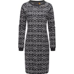 Sweatkleid Ragwear "Dassa Aztec" Gr. XS (34), Normalgrößen, grau (dunkelgrau) Damen Kleider Etuikleid stylisches Langarmkleid für den Winter