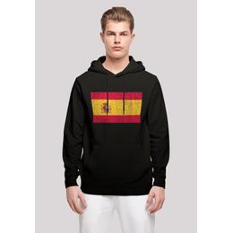 Kapuzenpullover F4NT4STIC "Spain Spanien Flagge distressed" Gr. M, schwarz, Herren, Obermaterial: 50% Baumwolle, 50% Polyester, Pullover, Print