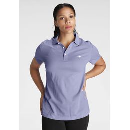 Poloshirt Kangaroos Gr. 44/46, lila (lavendel) Damen Shirts Kurzarm, unifarben, Polokragen, aus Baumwolle