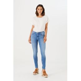 High-waist-Jeans Garcia "Celia superslim", Damen, Gr. 26, Länge 30, blau (medium used), Denim/Jeans, Obermaterial: 91% Baumwolle, 7% Polyester, 2% Elasthan, Basic, skinny fit normal, Jeans