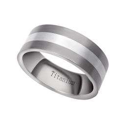 Partnerring Firetti "Schmuck Geschenk "LIEBE" Titan" Fingerringe Gr. 18, ohne Zirkonia, Titan-Silber 925 (Sterlingsilber), 7,5mm, silberfarben (titanfarben-silberfarben) mit oder ohne Zirkonia (synth.)