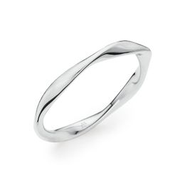 Fingerring HECHTER PARIS "Schmuck Geschenk Silber 925 Damenring Welle" Fingerringe Gr. 59, Silber 925 (Sterlingsilber), 2mm, silberfarben Damen