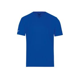 T-Shirt TRIGEMA "TRIGEMA V-Shirt COOLMAX" Gr. L, blau (royal) Herren Shirts