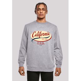 Kapuzenpullover F4NT4STIC "California CREW" Gr. L, grau (heather grey) Herren Pullover Print