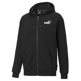 Sweatjacke Puma "Essentials Small Logo Kapuzenjacke Herren", Herren, Gr. S, schwarz, Obermaterial: 32% Polyester, 68% Baumwolle; Kapuzenfutter: 100% Baumwolle; Rippe: 3% Elasthan, 97% Baumwolle, Sweatjacken