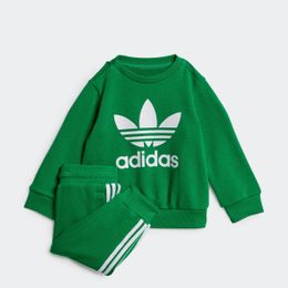 Trainingsanzug adidas originals "CREW SET" Gr. 104, grün Kinder Sportanzüge