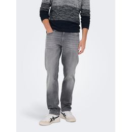 Only & Sons Straight-Jeans ONLY & SONS "ONSWEFT REGULAR WB 0021 TAI DNM NOOS" Gr. 32, Länge 34, blau (medium grey denim) Herren Jeans im 4-Pocket-Style