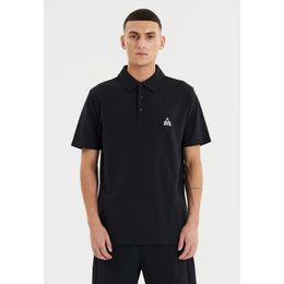 Langarm-Poloshirt SOS "Monviso" Gr. L, schwarz, Herren, 100% Baumwolle, unifarben, Shirts, in unwiderstehlich weicher Qualität