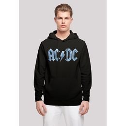 Kapuzenpullover F4NT4STIC "ACDC Rock Band Blue Ice Logo" Gr. XL, schwarz, Herren, Obermaterial: 50% Baumwolle, 50% Polyester, Pullover, Print