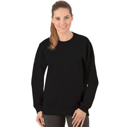 Sweatshirt TRIGEMA "TRIGEMA Sweatshirt aus Biobaumwolle" Gr. L, schwarz, Damen, 75% Baumwolle (Biobaumwolle kbA), 25% Baumwolle (recycelt), Sweatshirts