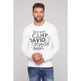 Sweater CAMP DAVID Gr. M, weiß Herren Sweatshirts mit Baumwolle