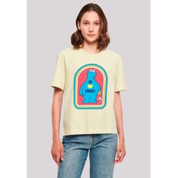 T-Shirt F4NT4STIC "Sesamstraße Cookie Monster Me" Gr. 4XL, gelb (softgelb), Damen, Obermaterial: 100% Baumwolle, Shirts, Premium Qualität, Weihnachts-Kollection