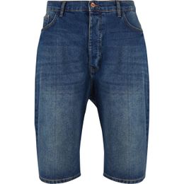 Stoffhose Rocawear "Rocawear Herren Rocawear FRI Baggy Fit Jeansshort" Gr. 33, Normalgrößen, blau (light mid blau washed), Herren, 100% Baumwolle, unifarben, Hosen