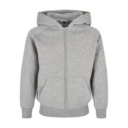 Sweatjacke Urban Classics "Urban Classics Herren Boys Zip Hoody" Gr. 110/116, grau Jungen Sweatjacken