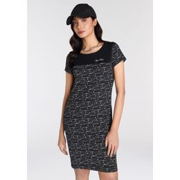 Jerseykleid Kangaroos Gr. 32 (XS), N-Gr, schwarz (schwarz-weiß) Damen Kleider mit trendigem Allover-Druck - NEUE-KOLLEKTION