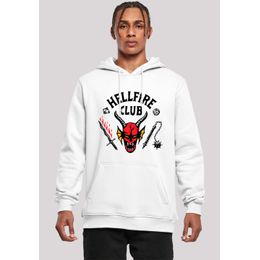 Kapuzenpullover F4NT4STIC "Stranger Things Hellfire Club Netflix TV Series" Gr. L, weiß Herren Pullover Premium Qualität