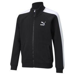 Sweatjacke Puma "Classics T7 Trainingsjacke Mädchen" Gr. 104, schwarz, Kinder, Obermaterial: 32% Polyester, 68% Baumwolle; Rippe: 6% Elasthan, 94% Baumwolle; Tasche u2013 Oben: 100% Baumwolle, Sweatjacken