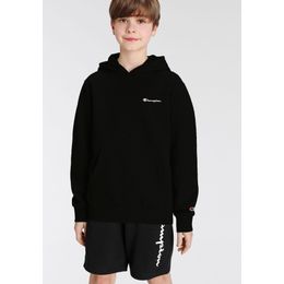 Kapuzensweatshirt Champion "Hooded Sweatshirt" Gr. M (140/146), schwarz (nbk), Kinder, Sweatware, Obermaterial: 73% Baumwolle, 27% Polyester, Sweatshirts