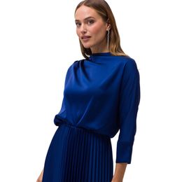 Satinbluse Zero "Zero mit 3/4 Arm" Gr. 38, blau (sodalite blue) Damen Blusen