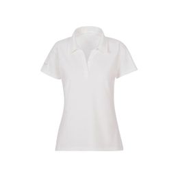 Poloshirt TRIGEMA "TRIGEMA Poloshirt ohne Knopfleiste", Damen, Gr. XXL, weiß, 100% Baumwolle, Basic, Kurzarm, Shirts