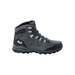 Hikingschuh Jack Wolfskin "REFUGIO TEXAPORE MID M", Gr. UK105-EU45, Normalschaft, grau (grau, schwarz), Main Material Second Material 100% Polyamide Lining Sole 100% Rubber/ EVA, Schuhe