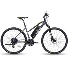 E-Bike Head "e I-Peak RM Lady" E-Bikes Gr. 46 cm, 28 Zoll (71,12 cm), grau (grey matt, lime) Pedelec, Elektrofahrrad für Damen