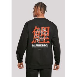 Kapuzenpullover F4NT4STIC "Nishikigoi Koi Japan Grafik", Damen, Gr. 5XL, schwarz, Obermaterial: 50% Baumwolle, 50% Polyester, relaxed fit, Rundhals, Pullover Kapuzenpullover, Print