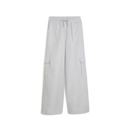 Sporthose Puma "DARE TO Midnight Motion Hose Damen" Gr. L, Normalgrößen, grau (cool light gray) Damen Hosen