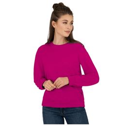 Sweatshirt TRIGEMA "TRIGEMA Dünnes Sweatshirt", Damen, Gr. XXL, pink (magenta), 50% Baumwolle, 50% Polyester, Basic, Sweatshirts