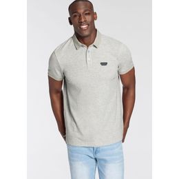 Poloshirt Bruno Banani Gr. S (44/46), grau (grau melange), Herren, Piquu00e9, Obermaterial: 60% Baumwolle, 35% Polyester, 5% Viskose, Shirts, mit besonderer Materialstruktur