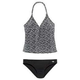 Tankini Venice Beach Gr. 158/164, N-Gr, schwarz-weiß (schwarz, weiß) Kinder Bikini-Sets verstellbare Träger, unifarbene Hose