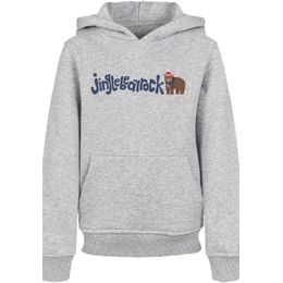 Kapuzenpullover F4NT4STIC "Christmas Jingle Bear Rock" Gr. 122/128, grau (erdgrau), Mädchen, Obermaterial: 65% Baumwolle, 35% Polyester, Pullover Hoodie, Premium Qualität, Rock-Musik, Band