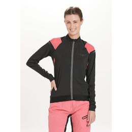 Fahrradjacke Endurance "Janulla", Damen, Gr. 36, schwarz (schwarz, rot), 88% Polyester, 12% Elasthan, mehrfarbig, sportlich, normal, hoch geschlossener Ausschnitt, Jacken, mit Quick-Dry-Technologie