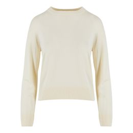 Rundhalspullover Urban Classics "Urban Classics Damen Ladies Knitted Roundneck Sweater" Gr. 4XL, beige (whitesand) Damen Pullover