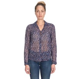 Klassische Bluse Le Temps Des Cerises "LUZ" Gr. L, blau Damen Blusen mit tollem Animal-Print