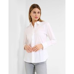 Klassische Bluse Brax "Style VICTORIA" Gr. 36, weiß, Damen, 97% Baumwolle, 3% Elasthan, Blusen