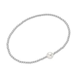 Armband Smart Jewel "Silber-Kugeln und Glasperle, Silber 925" Armbänder Gr. 15cm, Silber 925 (Sterlingsilber), silberfarben (silber) Damen