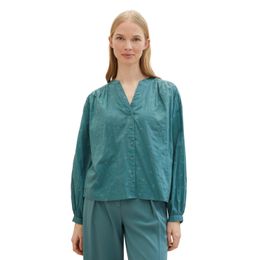 Langarmbluse Tom Tailor Gr. 34, grün (green tonal embroidery) Damen Blusen mit Allover-Stickereien