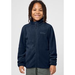 Fleecejacke Jack Wolfskin "WINTERSTEIN JACKET K" Gr. 104, blau (night, blau), Kinder, Hauptmaterial: 100% Polyester (recycled); Futter: 100% Polyester (recycled), Jacken