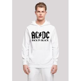 Kapuzenpullover F4NT4STIC "ACDC Rock Band Back In Black Logo" Gr. L, weiß Herren Pullover Print