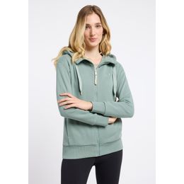 Kapuzensweatjacke Ragwear "YODIS ZIP" Gr. XL (42), grün (dusty green) Damen Sweatjacken