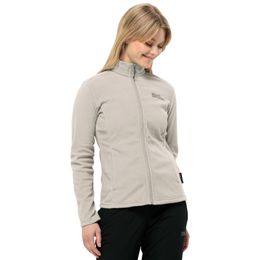 Fleecejacke Jack Wolfskin "TAUNUS", Damen, Gr. XL (46), beige (seal), Fleece, Obermaterial: 100% Polyester, sportlich, Langarm, Jacken, leichter, dehnbarer, atmungsaktiver Midlayer