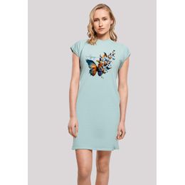 Shirtkleid F4NT4STIC "Schmetterling Frühling" Gr. 4XL, blau (bluemint) Damen Kleider Print