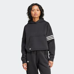 Kapuzensweatshirt adidas originals "NEUCL HOODIE" Gr. L, schwarz-weiß (black, cloud white) Damen Sweatshirts