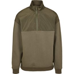 Sweater Urban Classics "Urban Classics Herren Military Troyer" Gr. L, grün (olive) Herren Sweatshirts